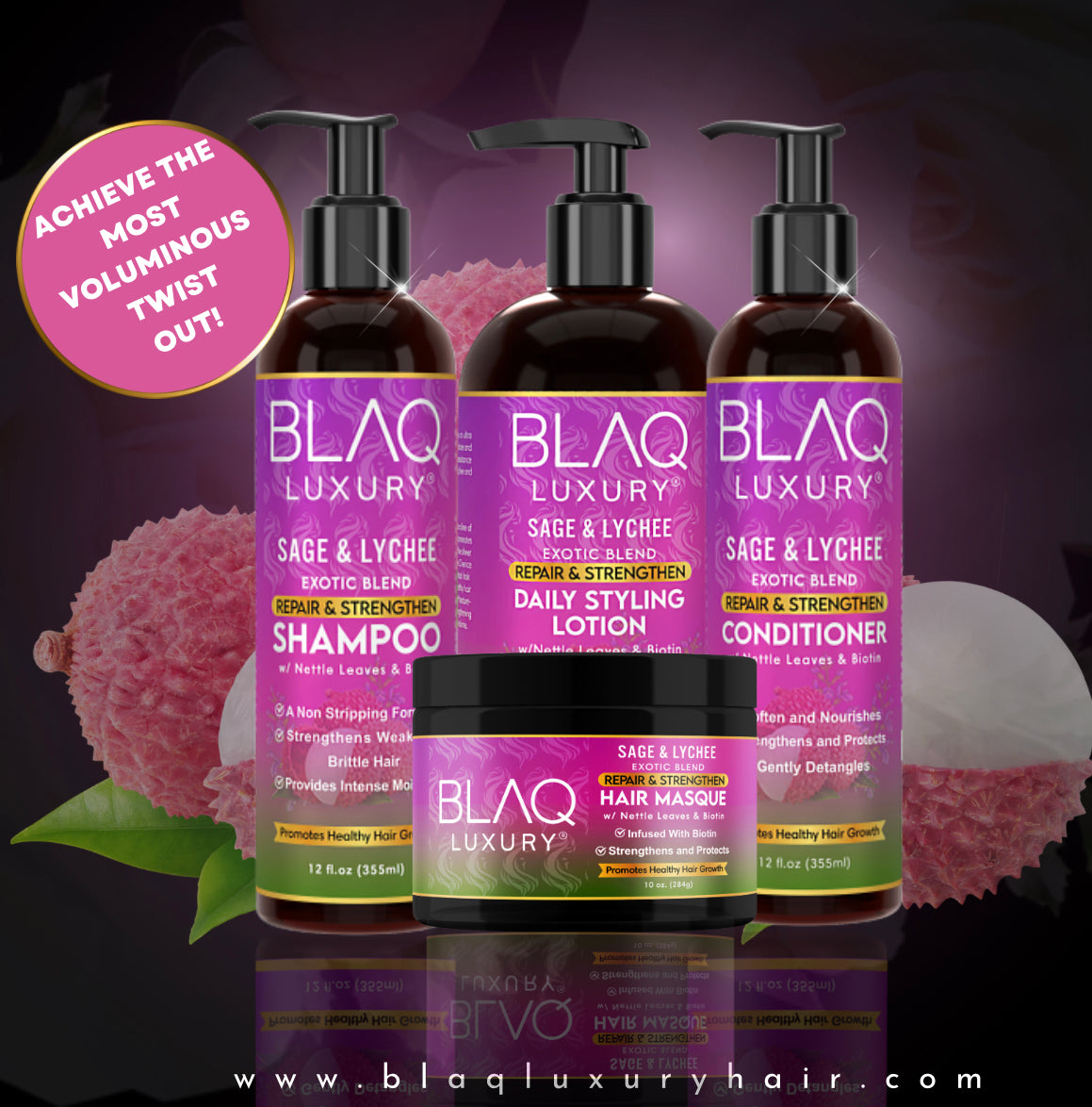 Sage & Lychee Bundle | Shampoo, Conditioner, Hair Masque, Styling ...