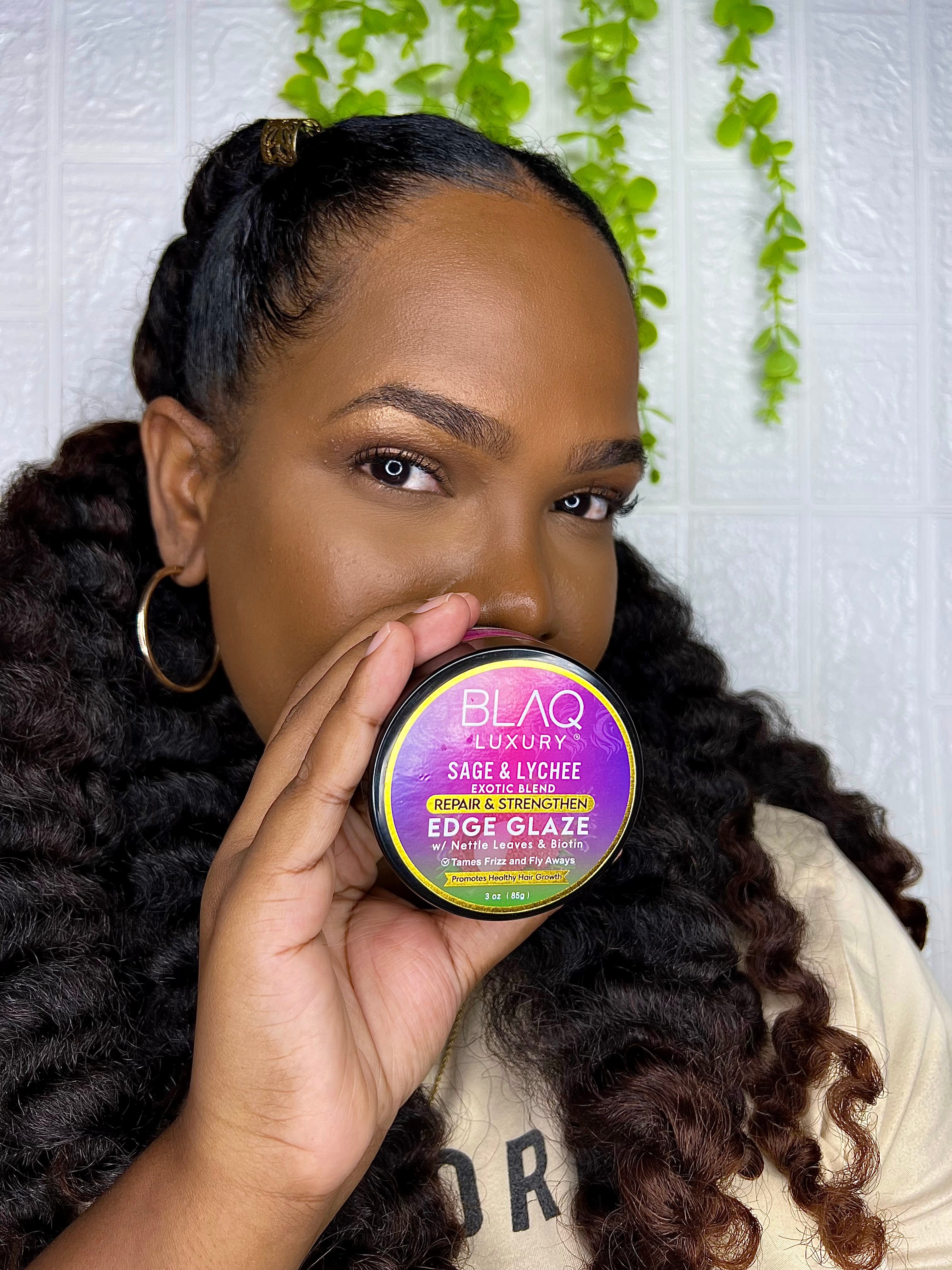 Sage & Lychee Edge Glaze | Conditions & Smoothes Frizzy Hair – Blaq Luxury Hair Products